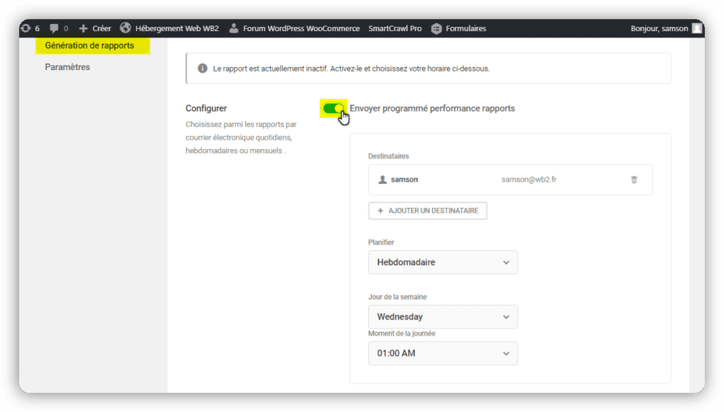Rapports | WooFrance Dépannage et support WordPress -WooCommerce