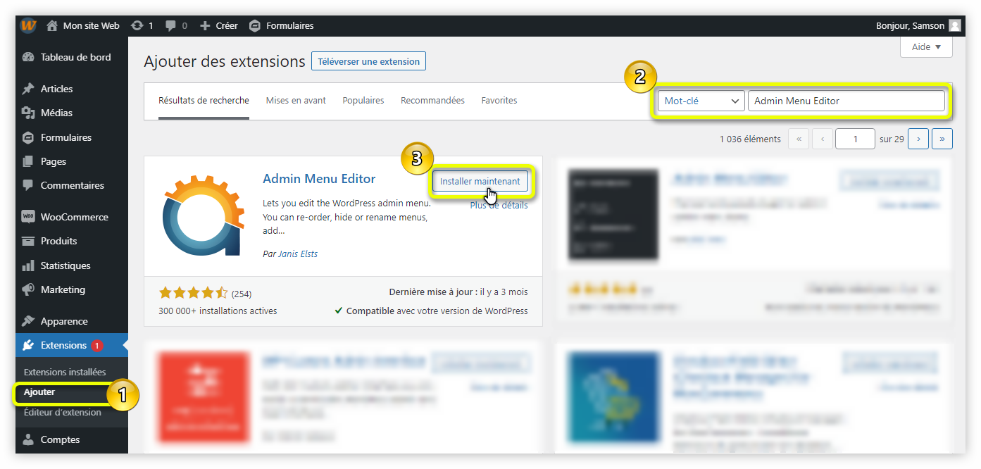 Admin Menu Editor - Modifier et réarranger le menu d’administration ...